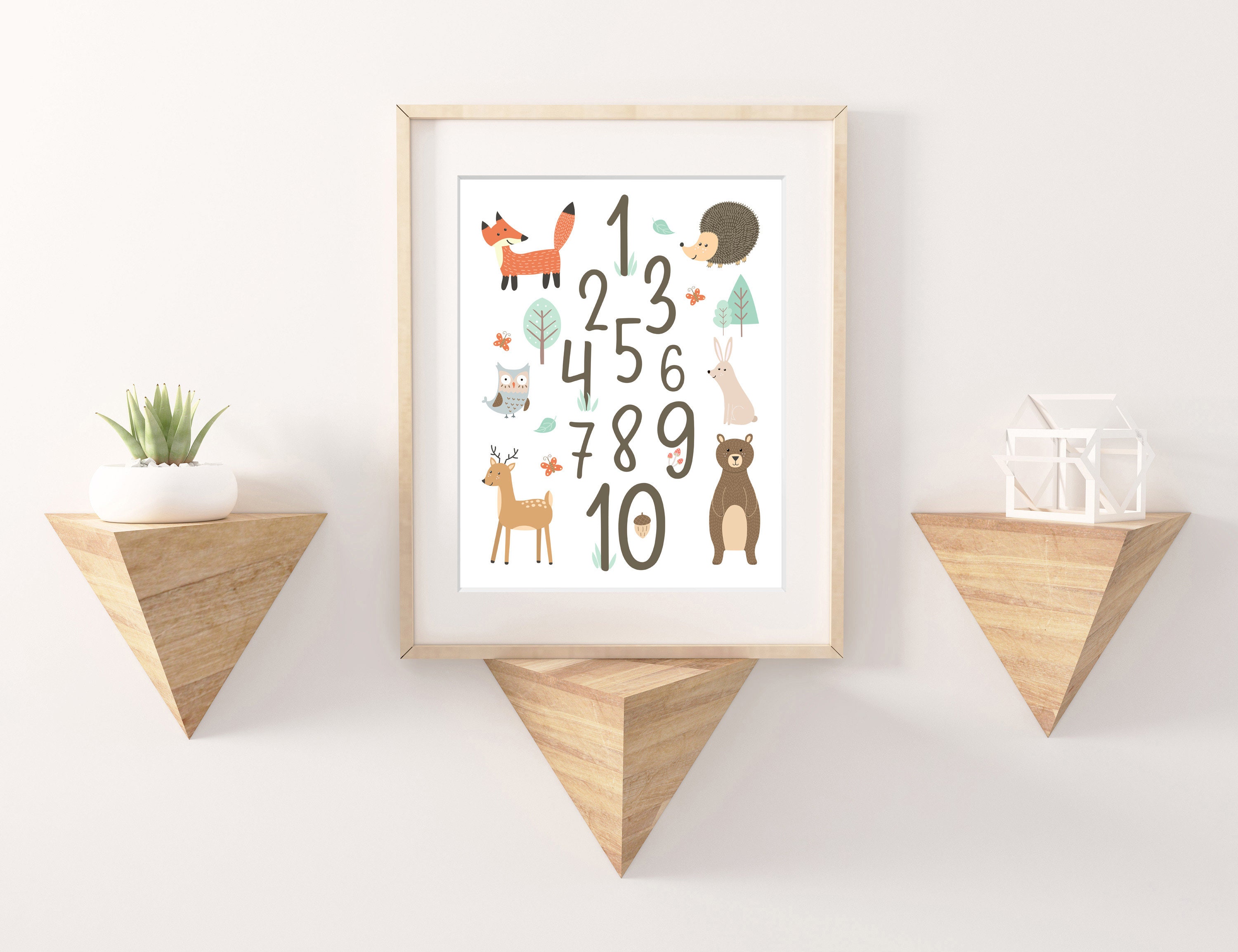 Woodland Numbers Print Forest Animal Number Wall Art Boy Girl - Etsy UK