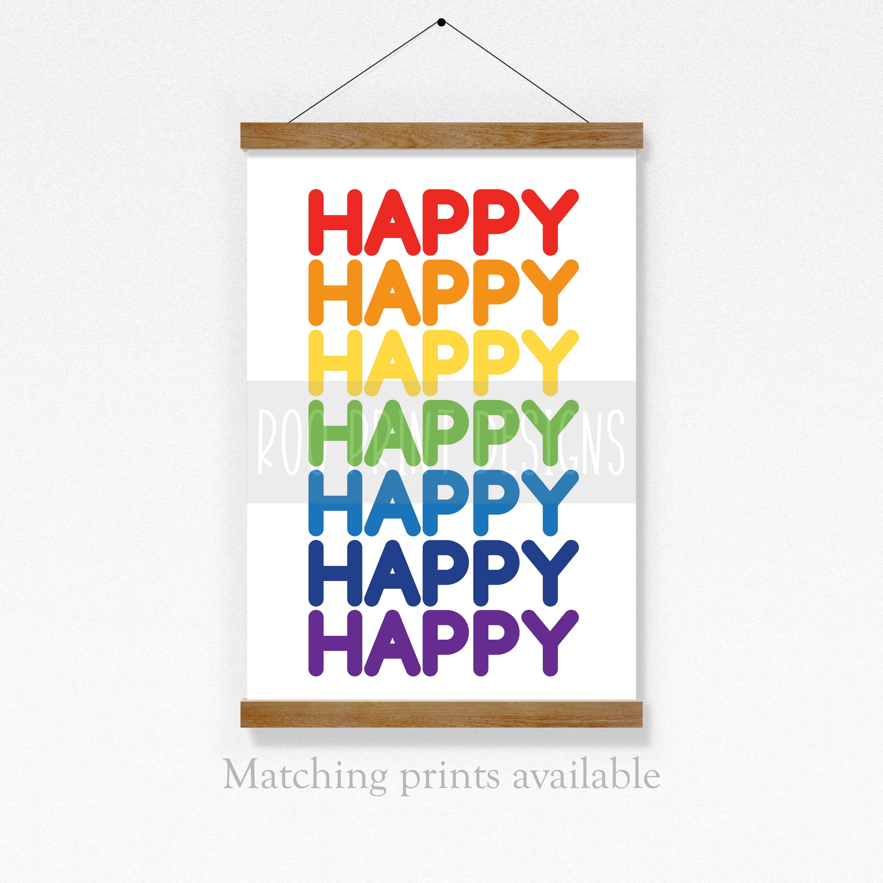 Rainbow Numbers Print Rainbow Nursery Wall Colourful Playroom | Etsy