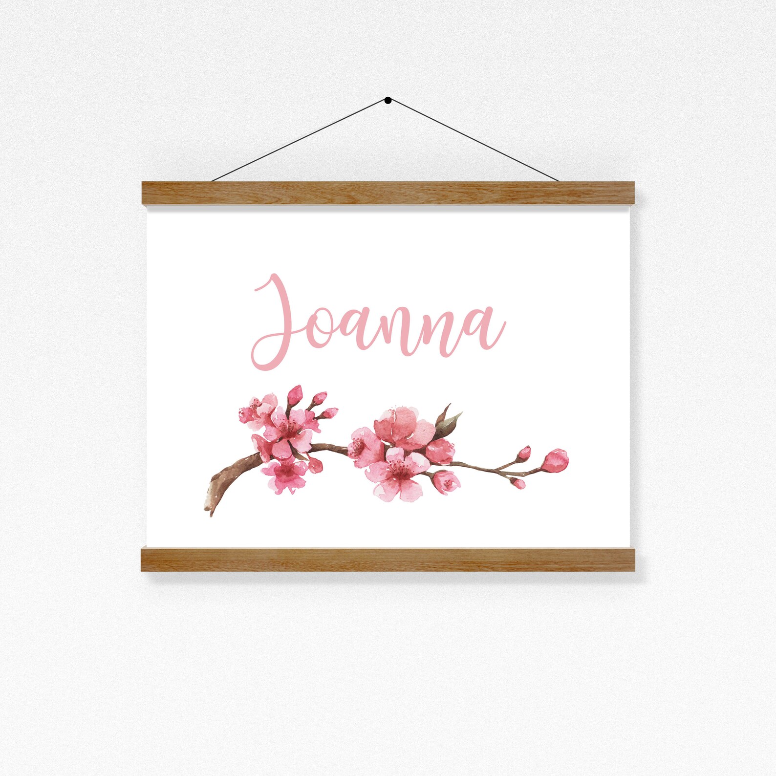 Cherry Blossom Name Print Pretty Personalised Pink Nursery | Etsy