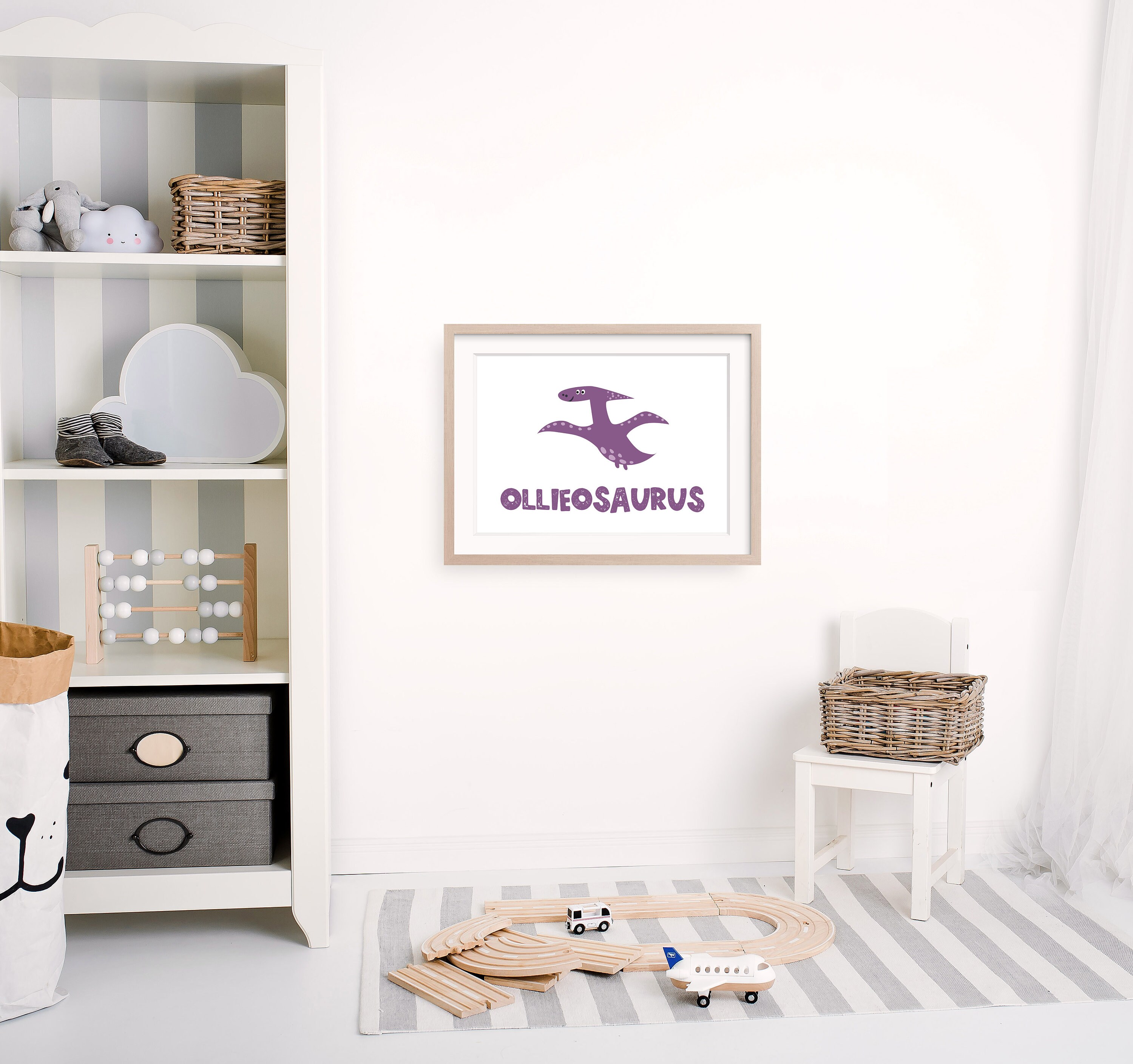 Cute Personalised Dinosaur Name Print Sweet Toddler Dino Custom Gift ...