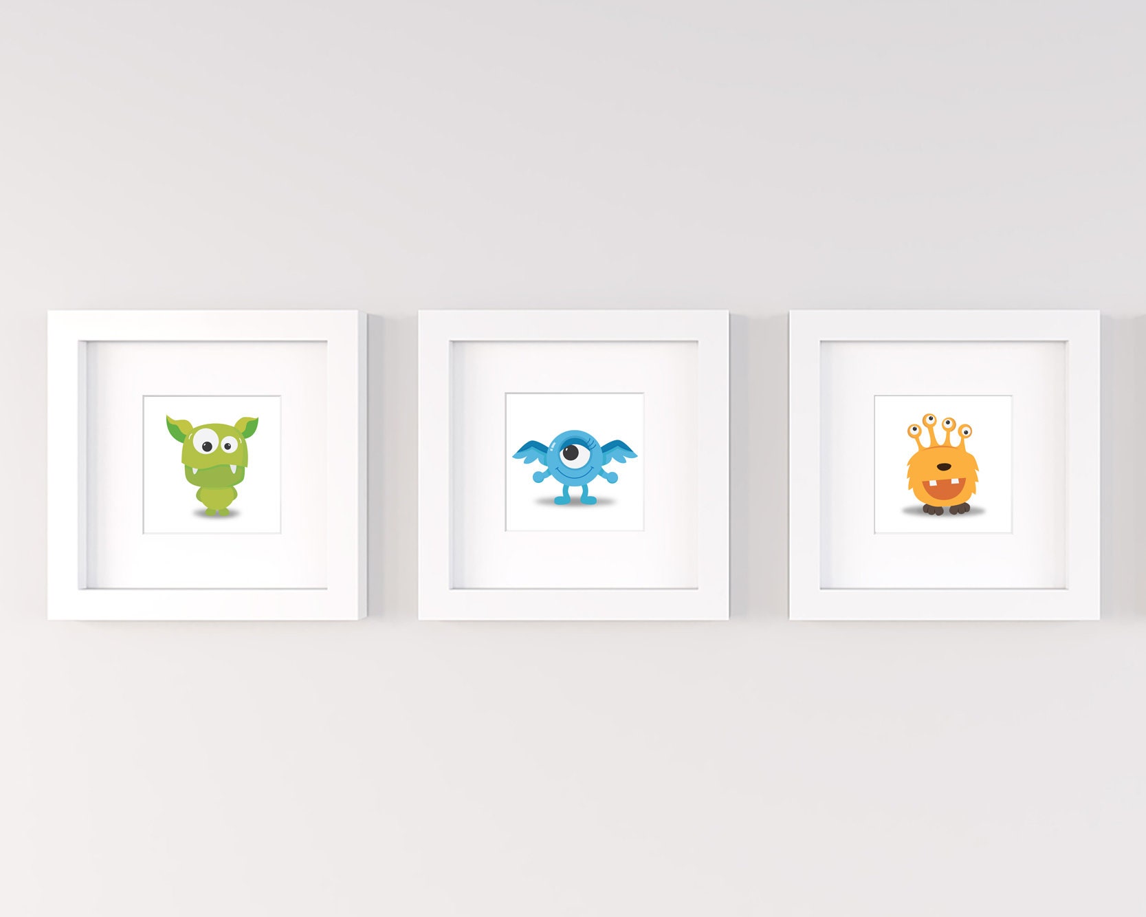 Cute Monster Print Set Colourful Nursery Wall Art Decor Boys | Etsy UK