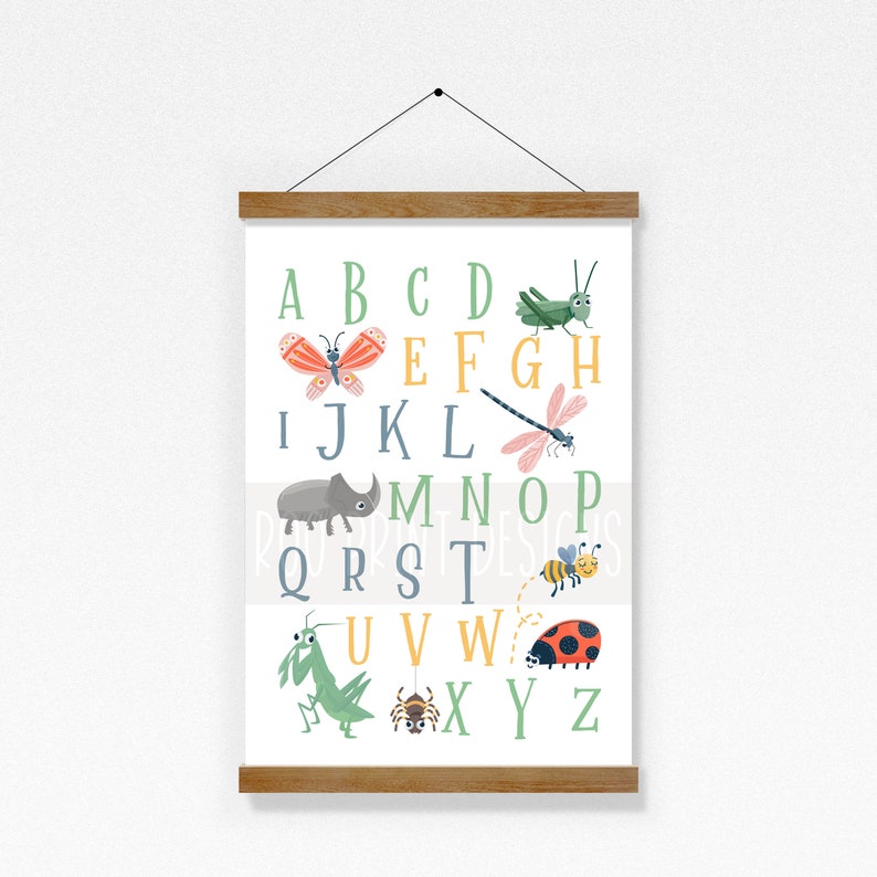 Cute Bug Insect Alphabet Print Toddler Wall Art Nursery Poster - Etsy UK