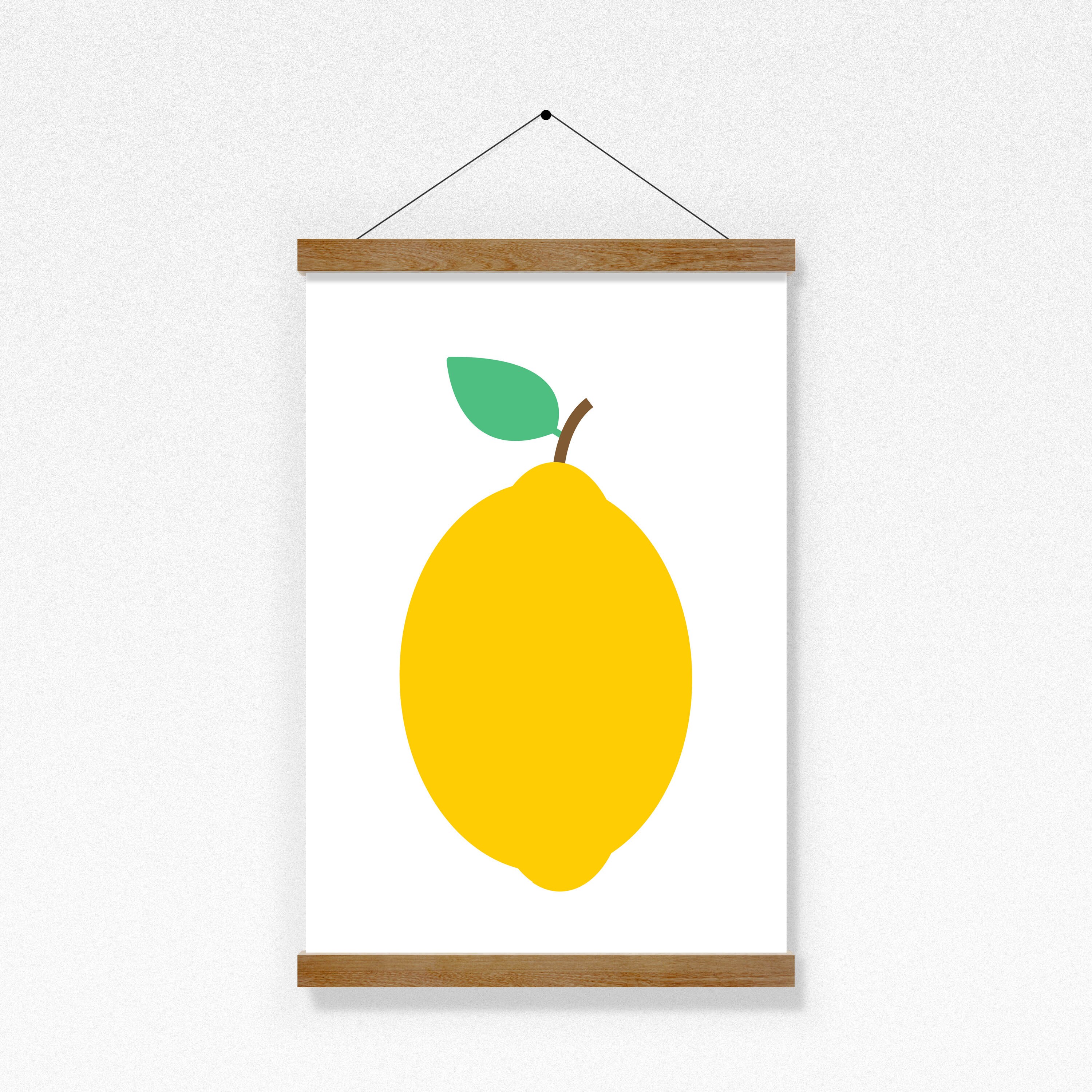 Big Lemon Art Print Simple Modern Bright Fruit Yellow Nursery | Etsy