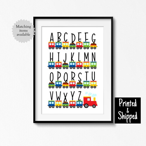 Train Numbers Print Cute Nursery Wall Art Decor Boys Kids - Etsy