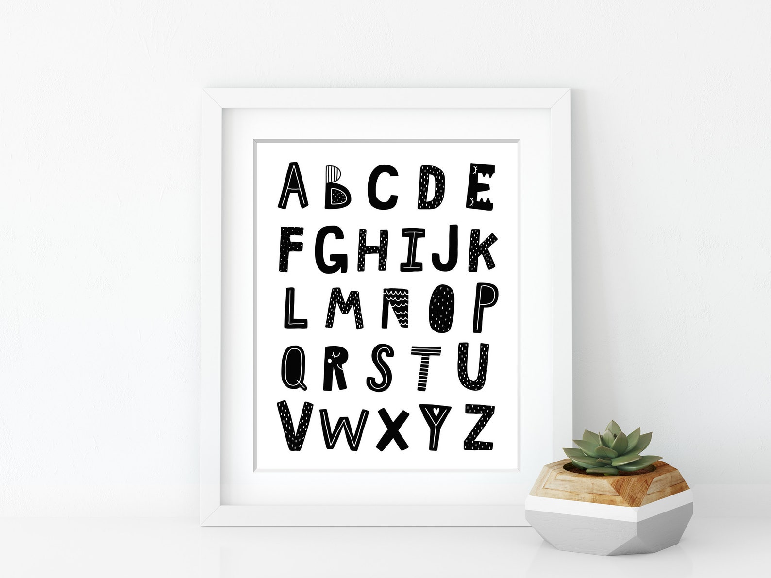 Monochrome Scandi Alphabet Print Boys Girls Kids Toddler | Etsy