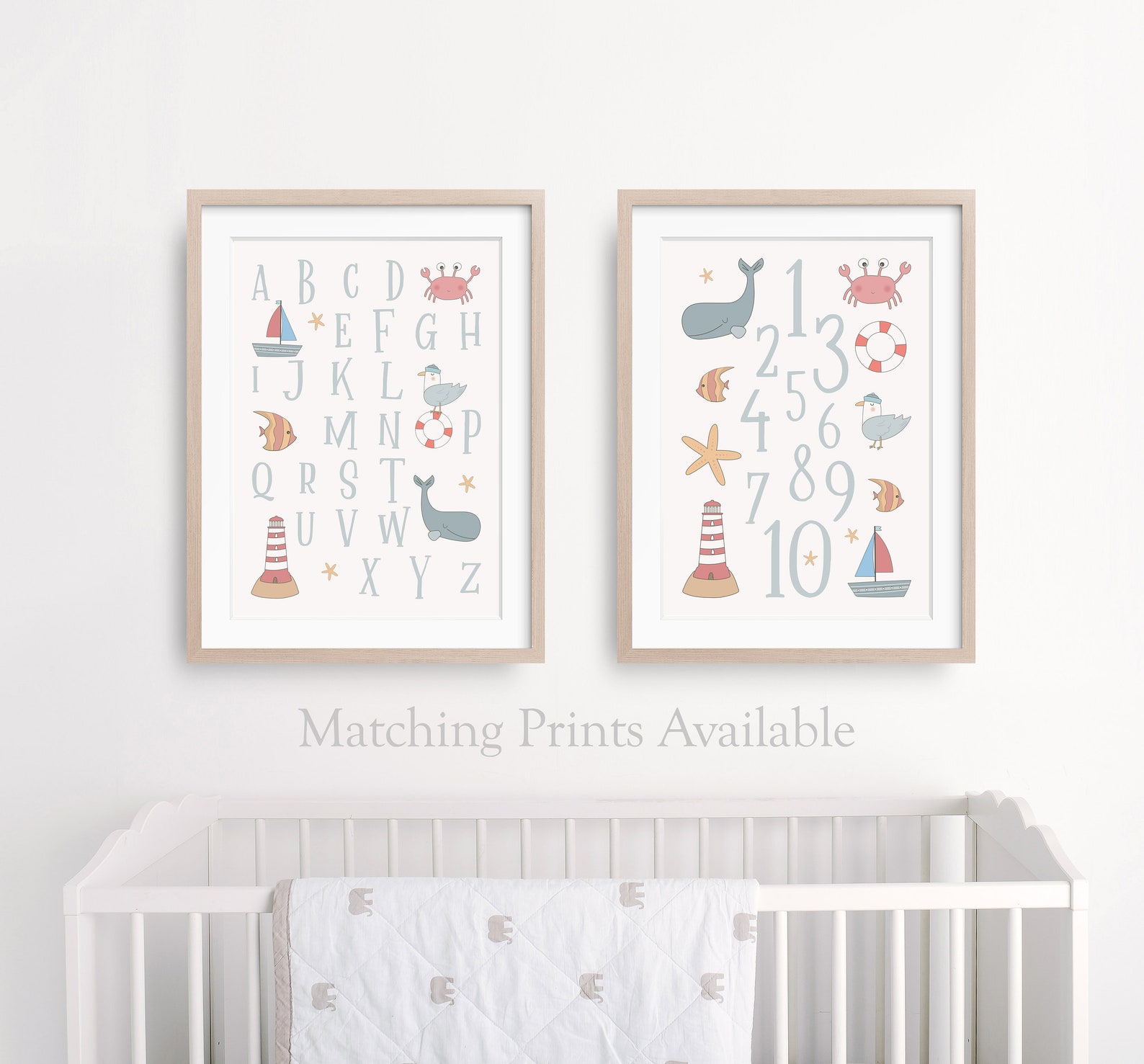 Nautical Print Set Cute Sea Beach Ocean Themed Neutral Nursery | Etsy