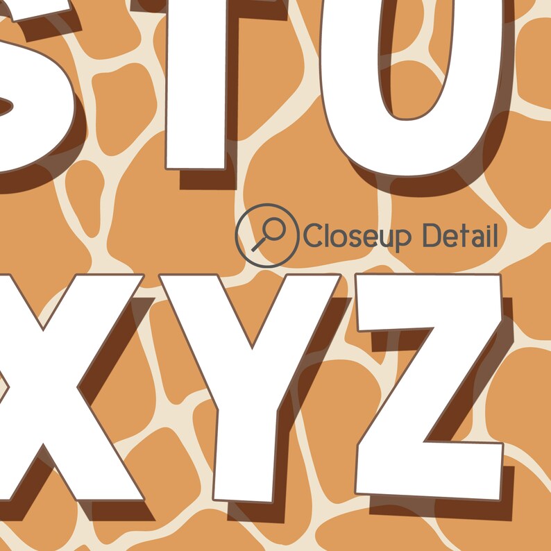 Giraffe Alphabet Print Neutral Kids Playroom Wall Art Pattern - Etsy