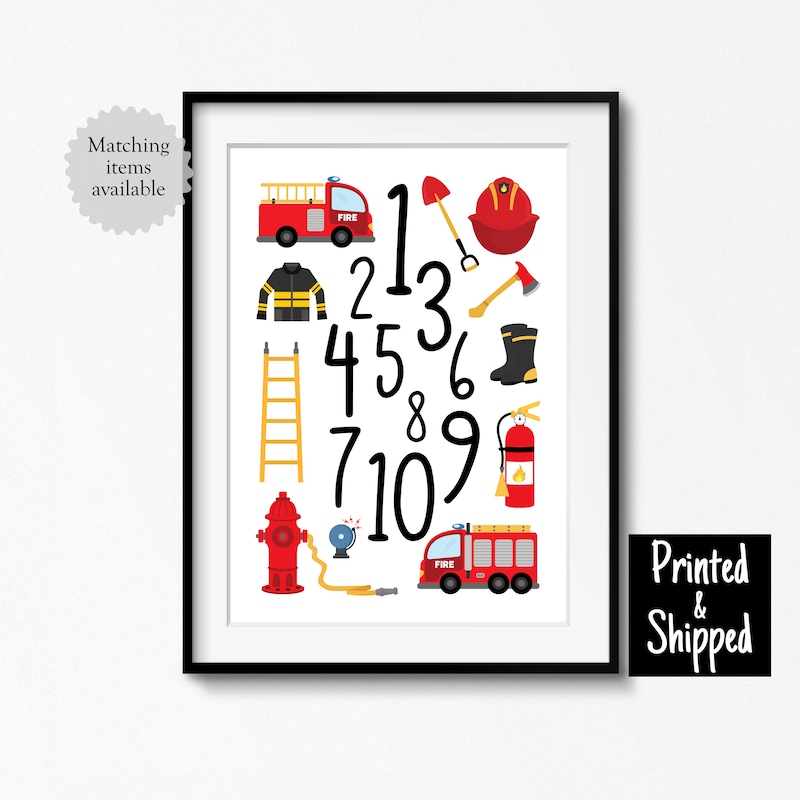 Fire Fighter Number Poster - Etsy Canada