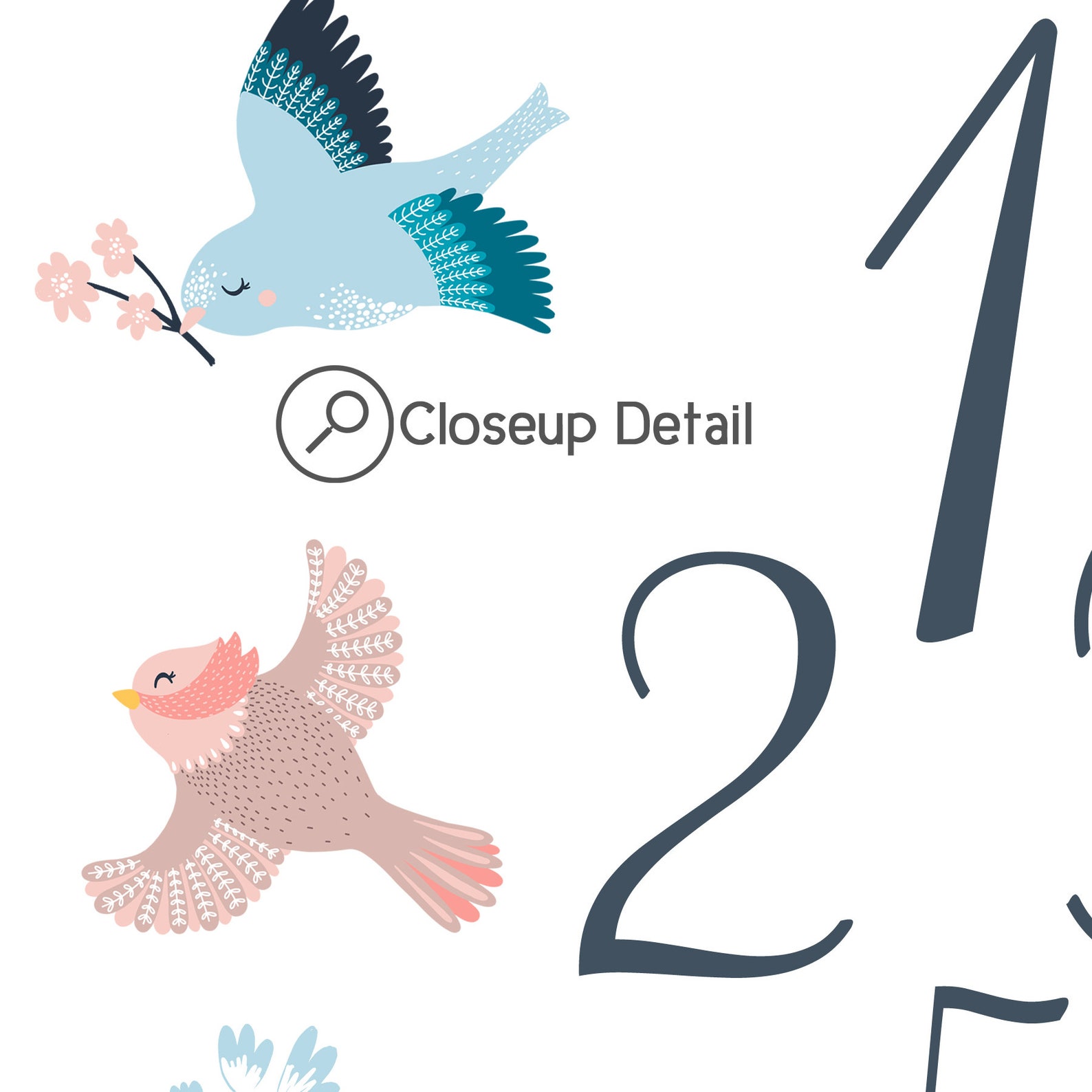 Bird Numbers Art Print Scandi Style Scandinavian Nursery Wall - Etsy