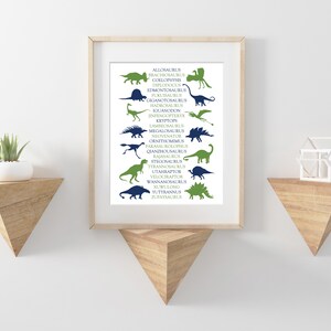 A to Z of Dinosaurs Alphabet Print Personalised ABC Poster Bedroom ...
