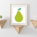 Big Green Pear Print Modern Bright Fruit Nursery Wall Art Decor Baby ...