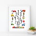 Transport Numbers Print Counting Transportation Nursery Wall Art Decor ...