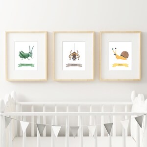 Cute Bug Print Set Sweet Kids Insect Prints Toddler Wall Art Nursery ...