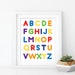 Rainbow Alphabet Print Rainbow Nursery Wall Art Colourful Poster ...