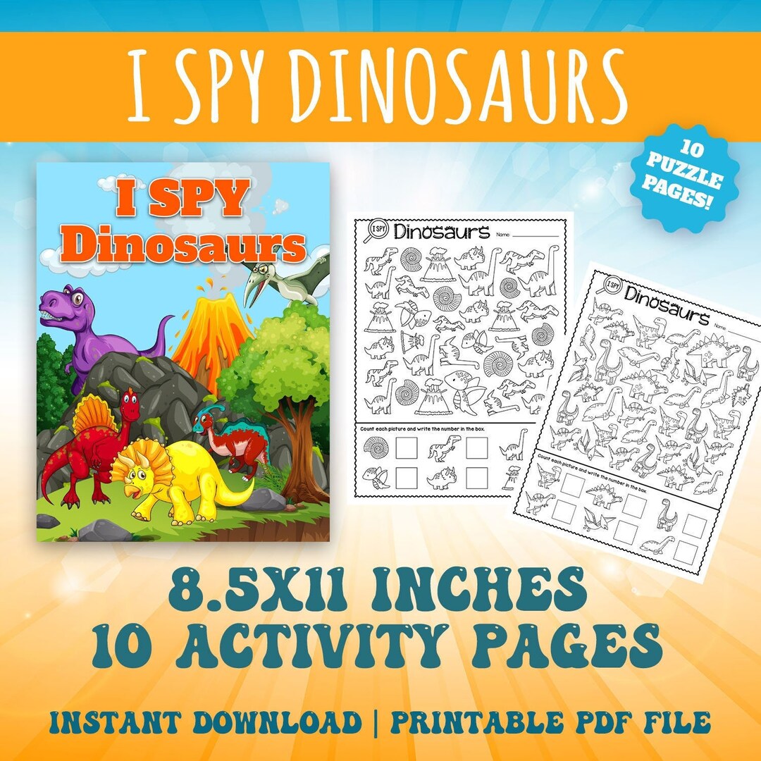 Dinosaur I Spy Activity Book for Kids - Engaging and Fun Search and ...