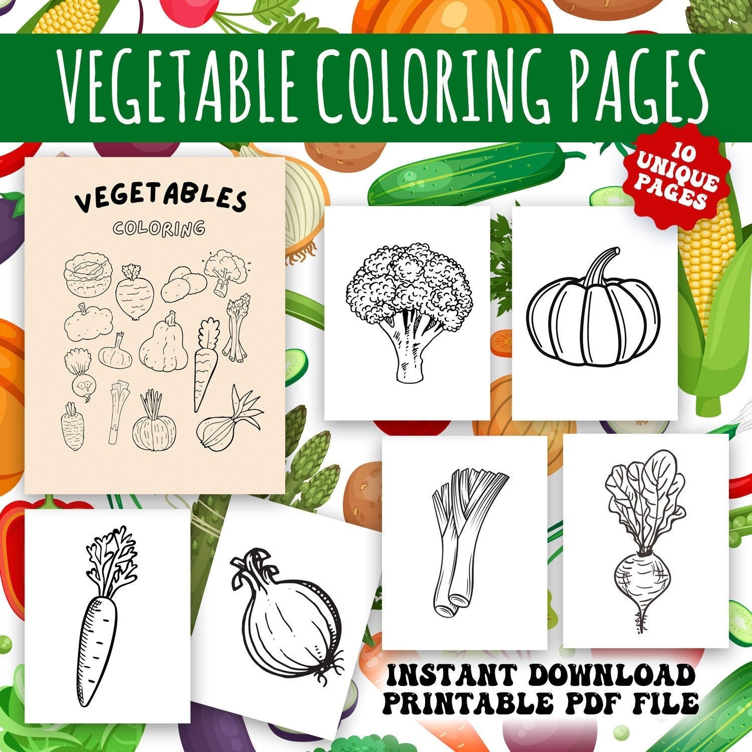 Vegetable Coloring Pages For Preschool