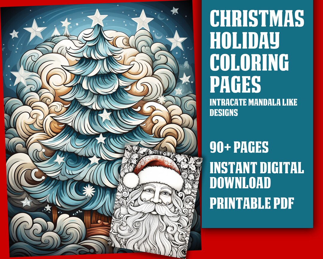 Relaxing Adult Christmas Winter Holiday Coloring Book - Mandala ...