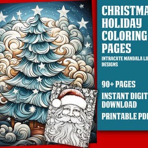 Relaxing Adult Christmas Winter Holiday Coloring Book - Mandala ...