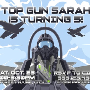 Top Gun Party Invitation, Top Gun Birthday, Fighter Jet Birthday Party ...