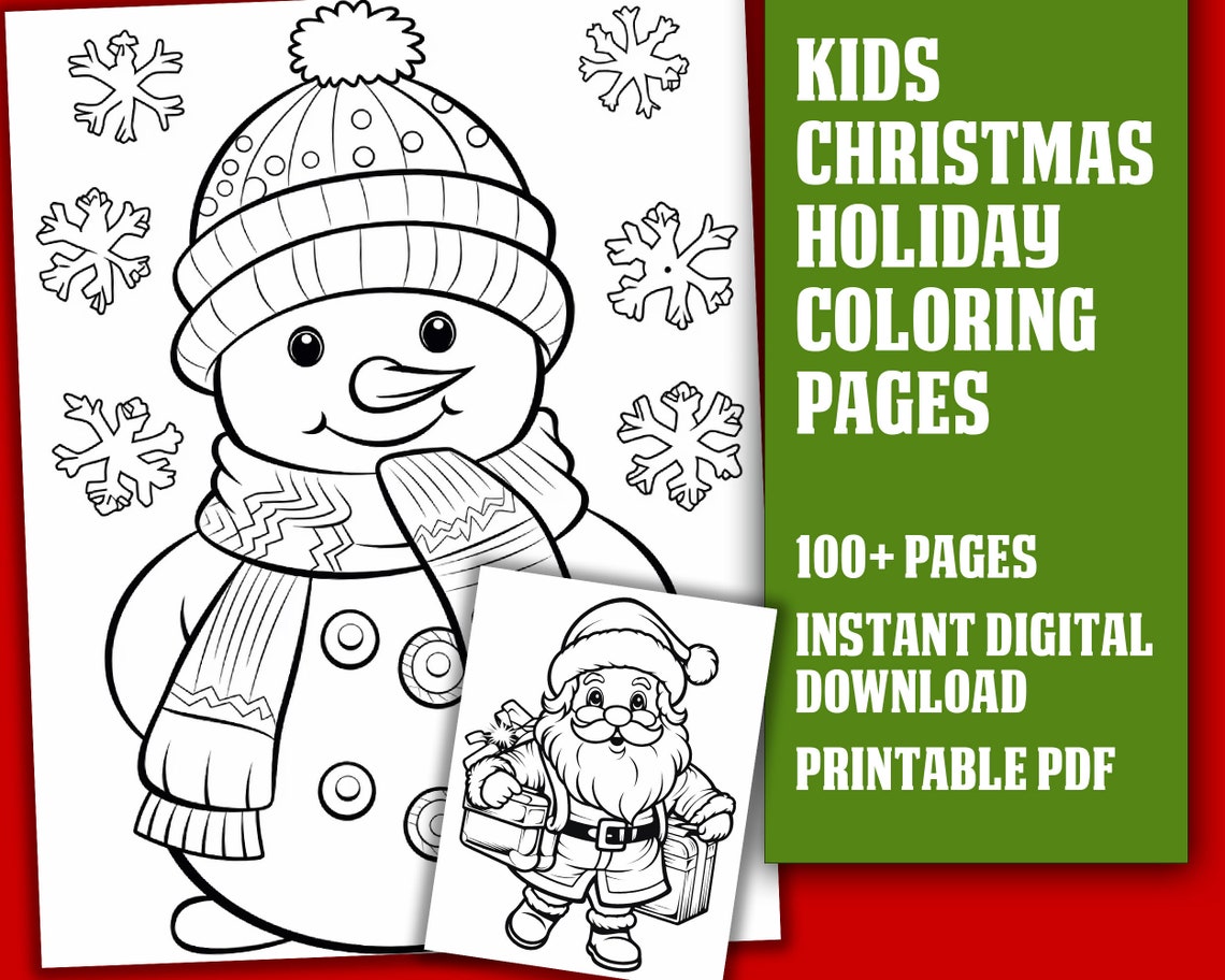 Winter Wonderland Kids Christmas Holiday Coloring Book, Festive ...