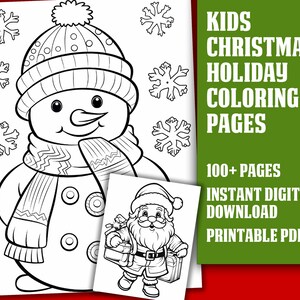 Winter Wonderland Kids Christmas Holiday Coloring Book, Festive ...