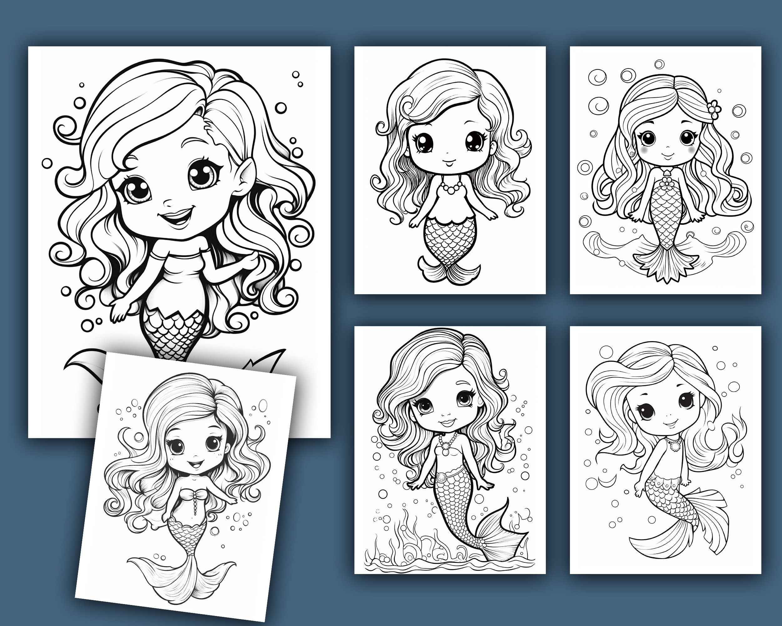 Kids Mermaid Coloring Book, Underwater Adventures Coloring Pages ...