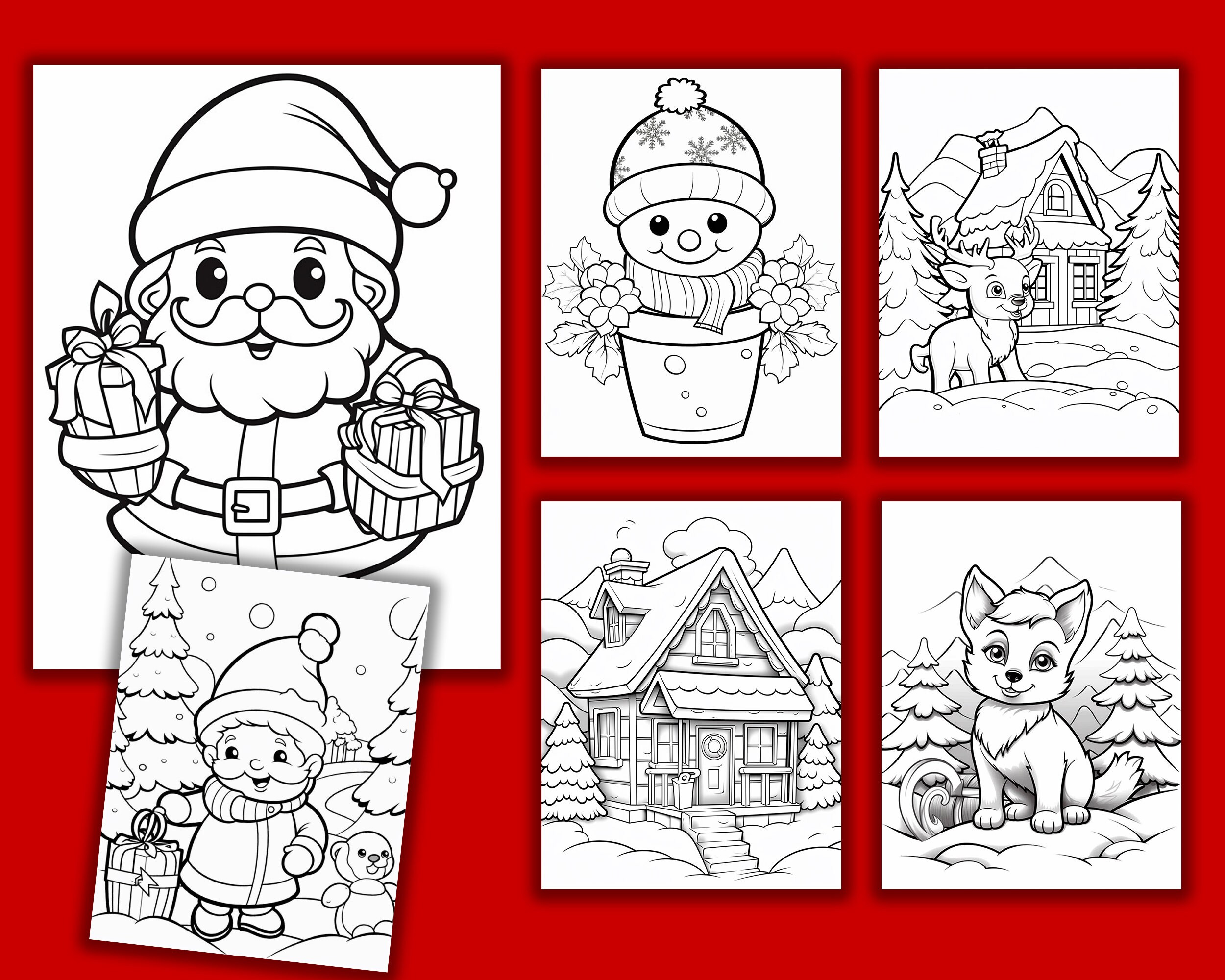 Winter Wonderland Kids Christmas Holiday Coloring Book, Festive ...