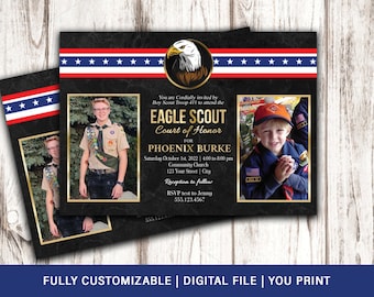 Eagle Scout Court of Honor Invitation, BSA Invitation, Eagle Scout ...
