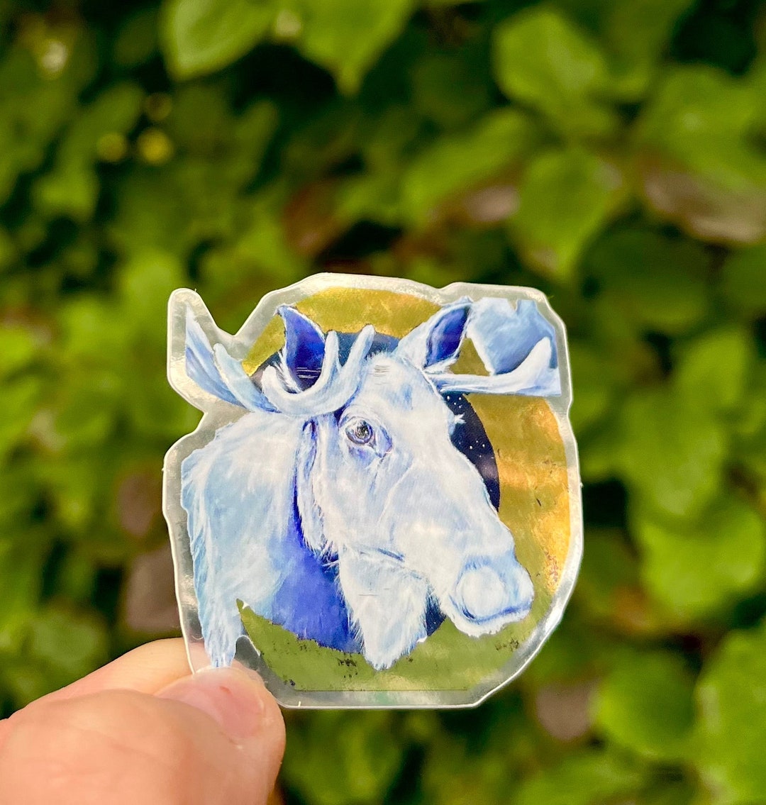 Moose Sticker, Water Bottle Sticker, Vinyl Sticker, Art Sticker ...