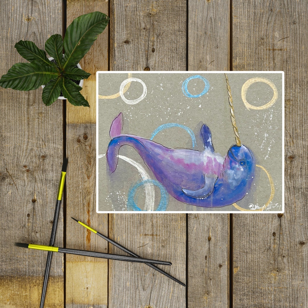 Narwhal Print, Narwhal Art, Whale Print, Ocean Print, Oceanlife Art ...
