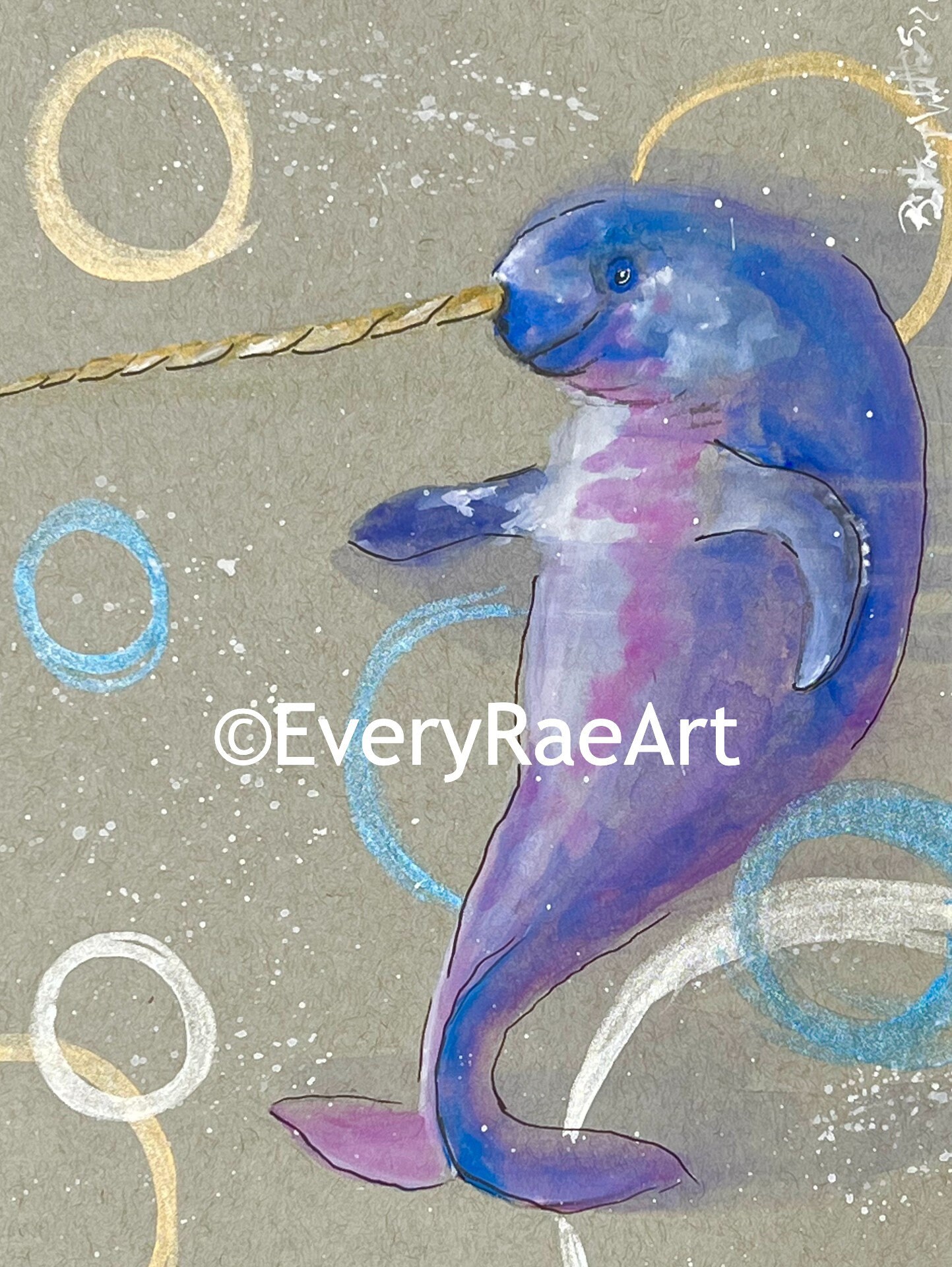 Narwhal Print, Narwhal Art, Whale Print, Ocean Print, Oceanlife Art ...