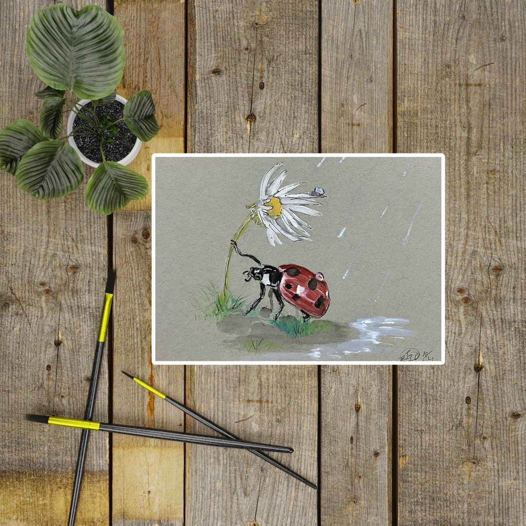 Ladybug Print, Ladybug Art, Botanical Print, Bug Art, Art Print ...