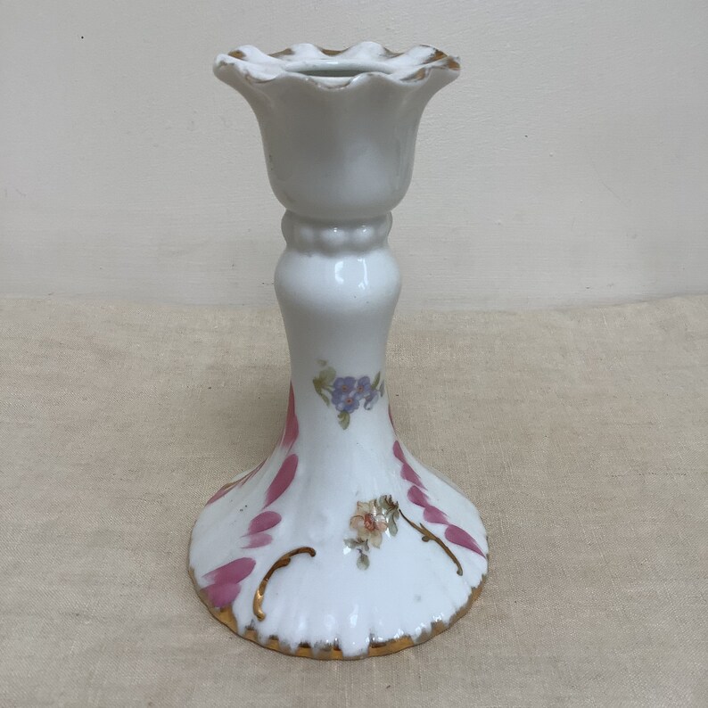 Pretty Pair of Ceramic Candlesticks - Etsy UK