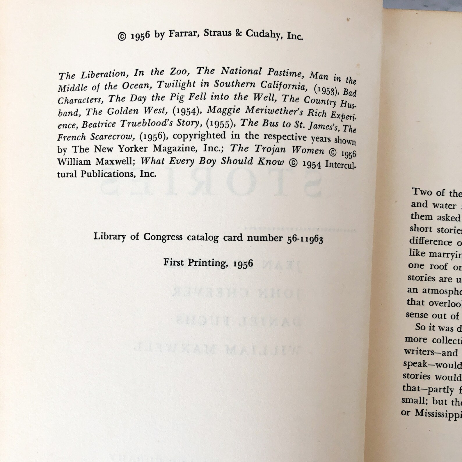 Stories by Jean Stafford John Cheever William Maxwell & - Etsy