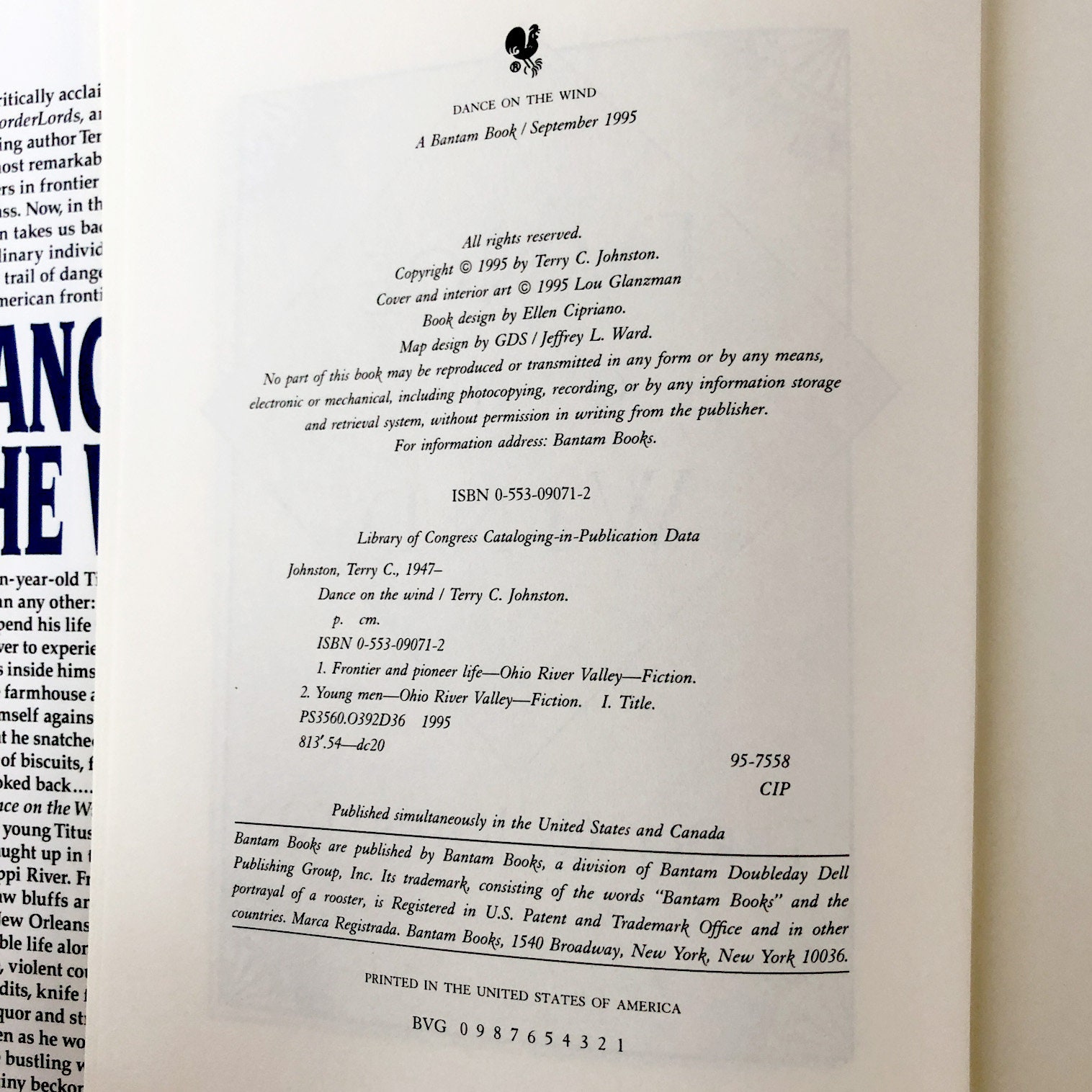 Dance on the Wind by Terry C. Johnston FIRST EDITION First - Etsy UK