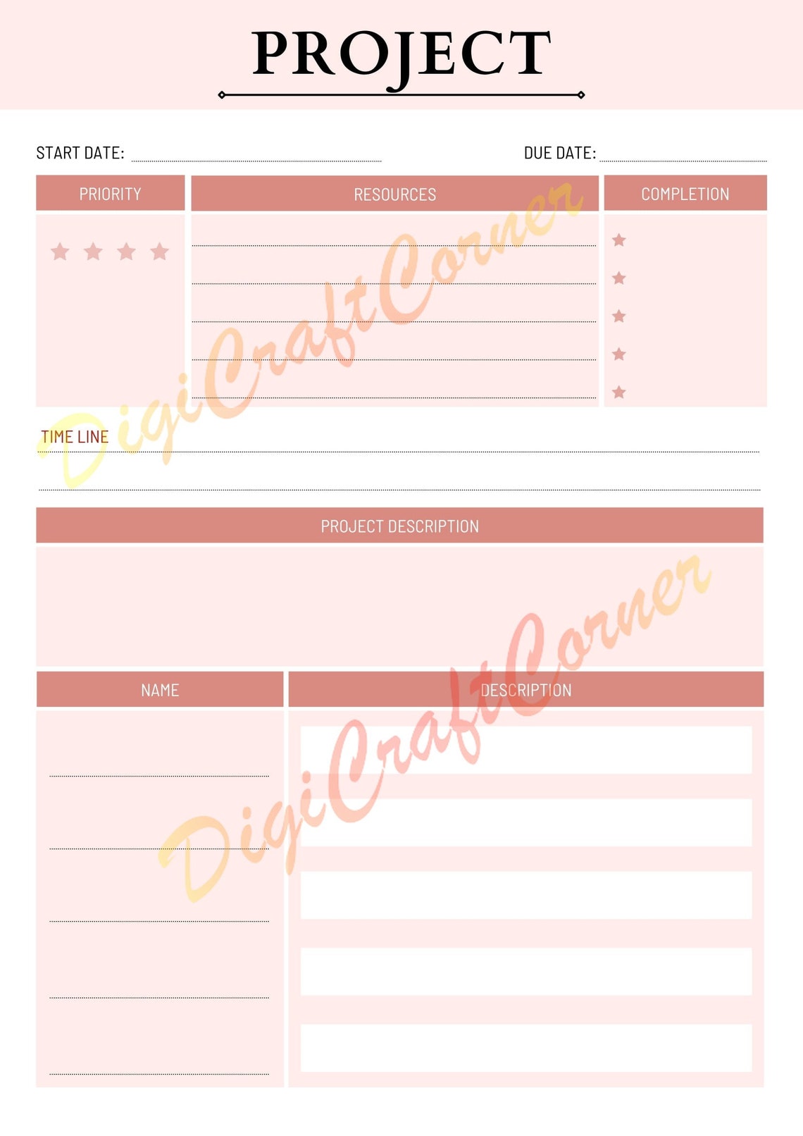 Project Management Template Digital Project Plan Project Proposal ...