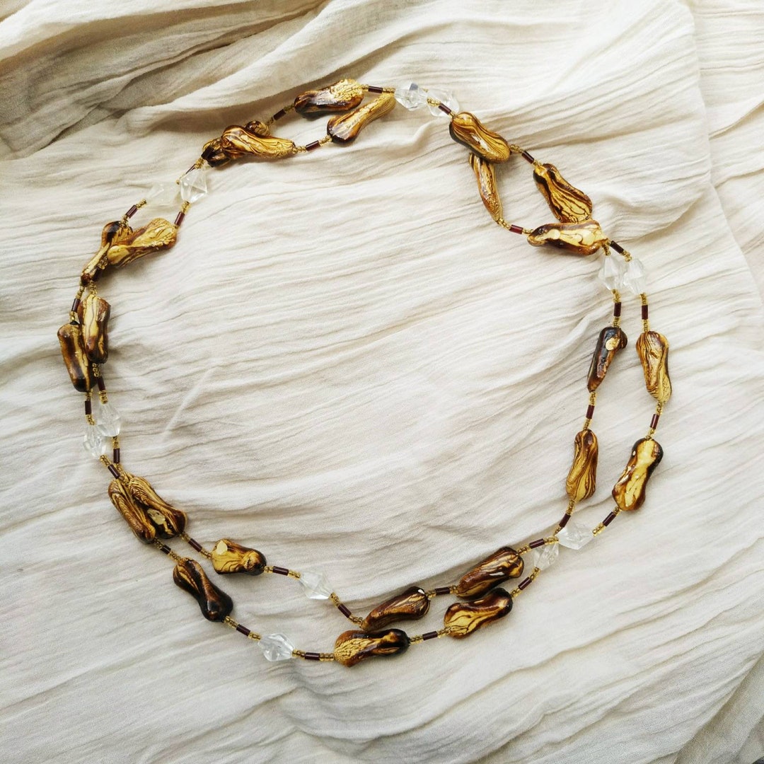 Vintage Seed Bead Necklace: 1980s USSR Boho Jewelry - Etsy