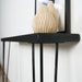 Solid Oak Hand-made Console Table With Black Three Pin Hairpin Legs ...