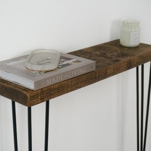Omni Rustic Console Table With Black 3 Pin Hairpin Legs. (hallway Table ...
