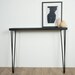 Solid Oak Hand-made Console Table With Black Three Pin Hairpin Legs ...