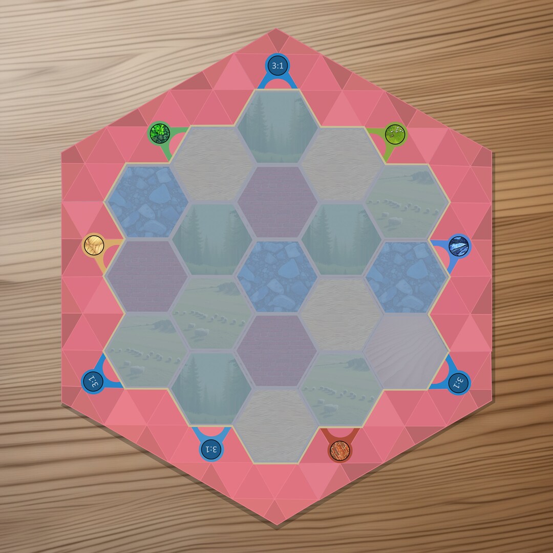 Light Red Custom Catan Border - Etsy