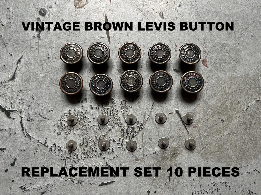 Levis Metal Buttons, Vintage Brown Levi's Metal Brass Copper Aluminium ...