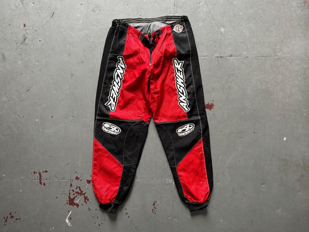 Lot Circa 90s Vintage Answer Team 2 Red Black Motorcycle Bike Racing ...