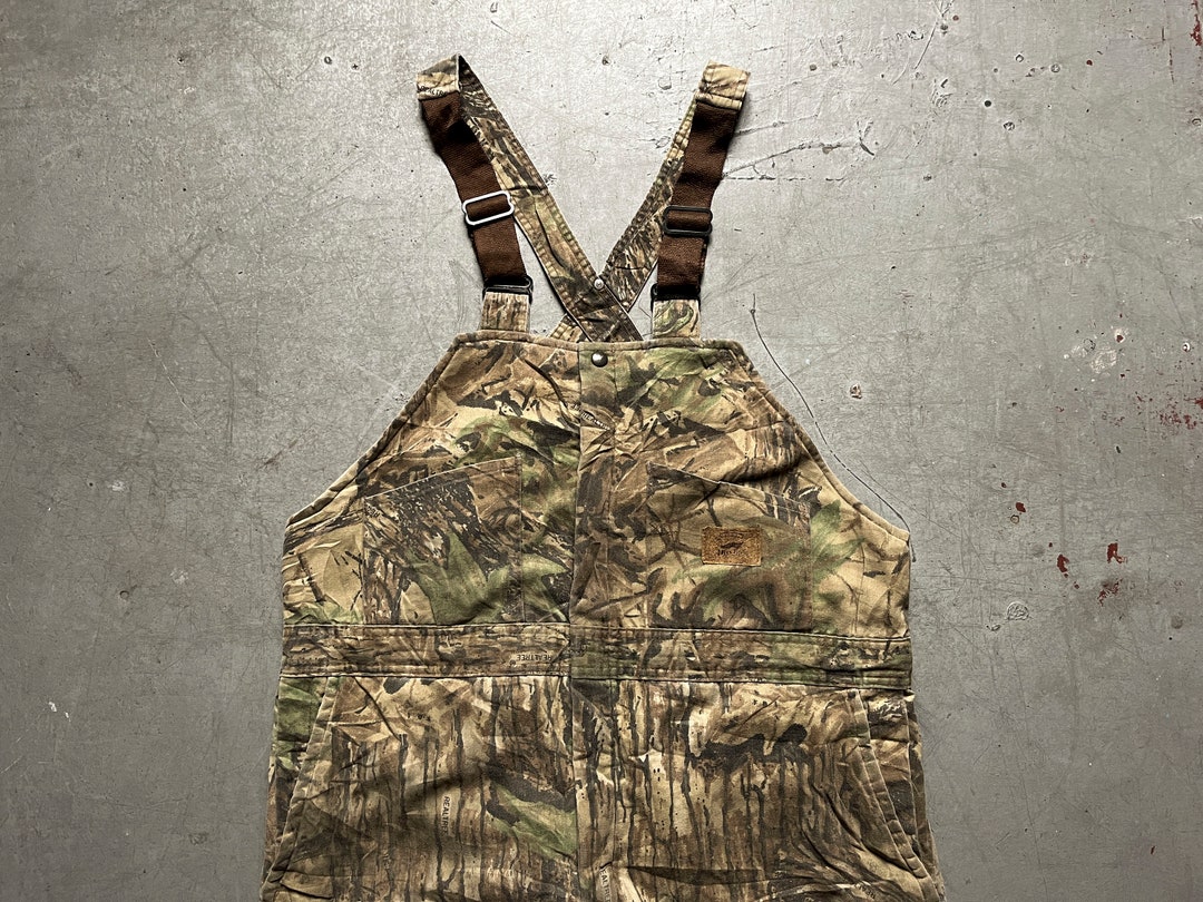 Realtree Bib Overalls, Vintage 90s Duxbak Camo Insulated Bib Ca ...