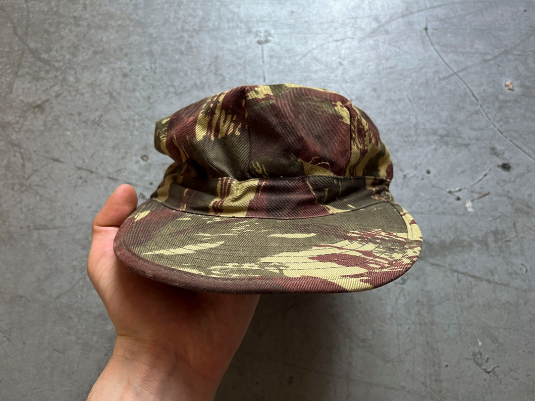 Vintage French Army Military Lizard Camo Pattern Camouflage Hat Cap ...