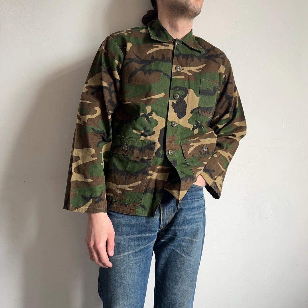 80s Vintage Ranger Woodland BDU Camouflage Hunting Chore Jacket Camo ...