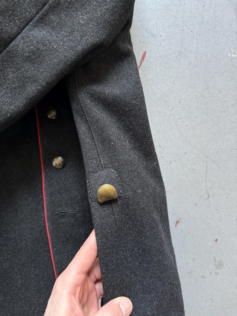 Circa 60s 70s Vintage Swiss Firefighters Heavy Black Wool Militaria ...