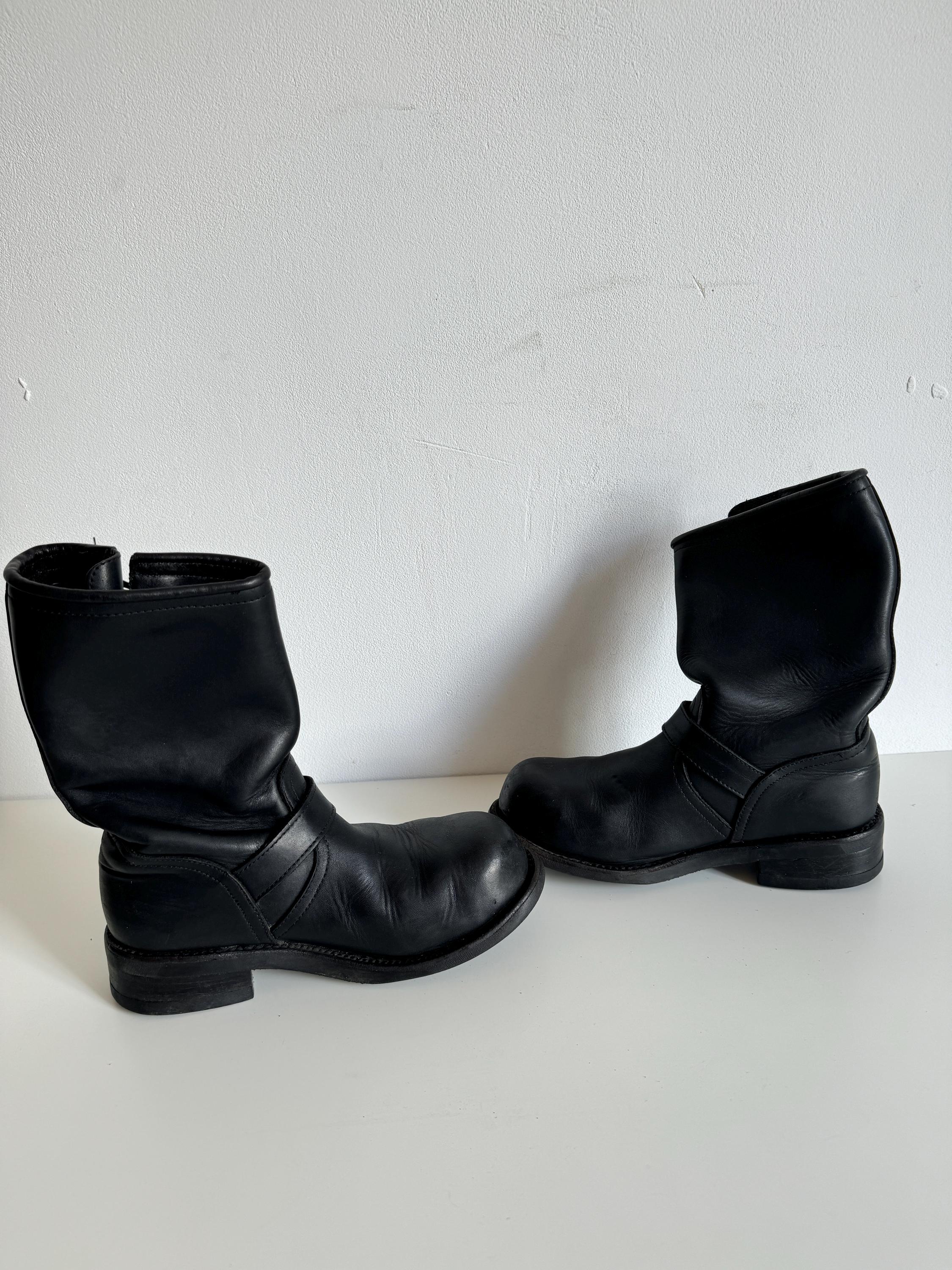 Primeboots Engineer Tall Boots Black Leather Vintage Work Motorcycle ...