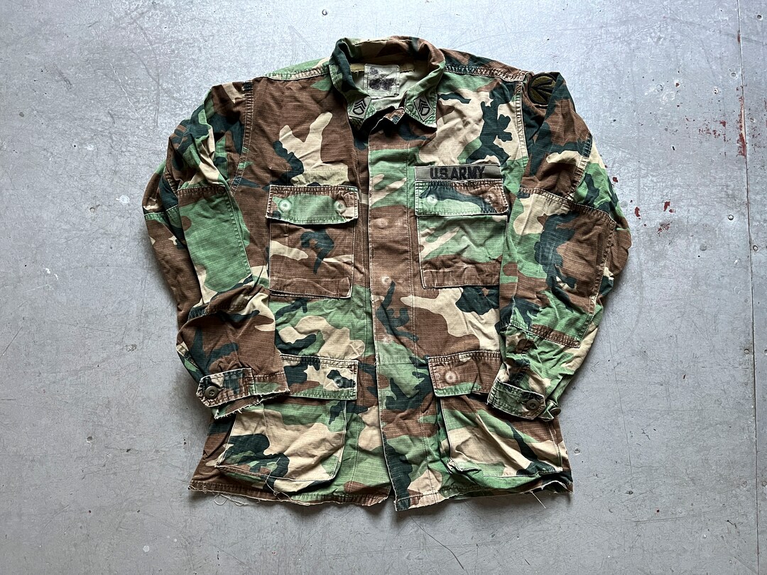 Us Army Jacket, 80s Vintage Military Rip Stop Battle Dress Uniform ...