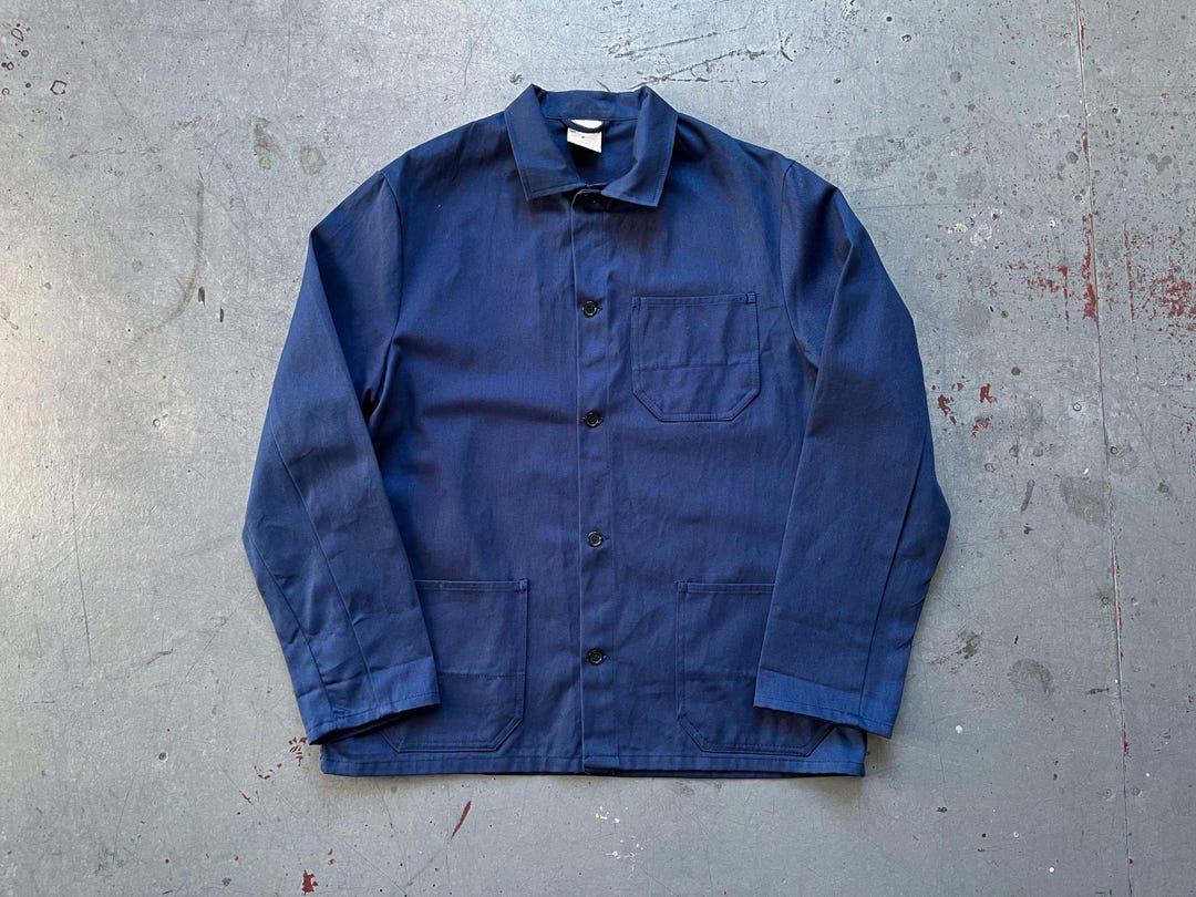 Vintage Work Jacket, French Workwear, Sanfor German Utility Dark Blue ...